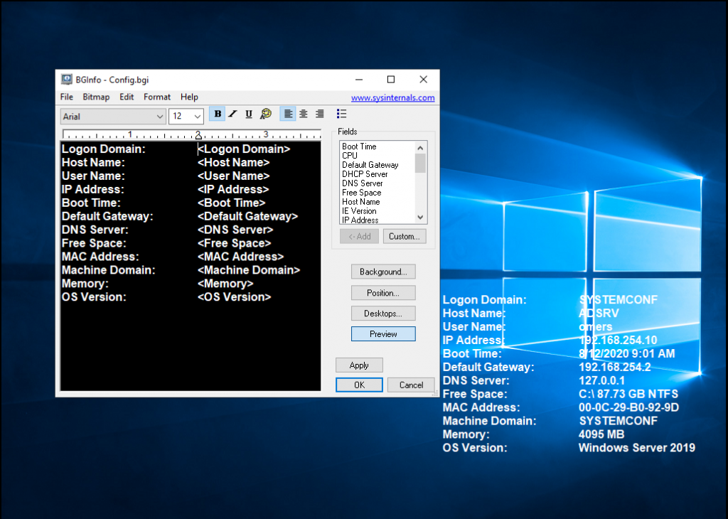 BGInfo Distribution with Domain Group Policy – SYSTEMCONF