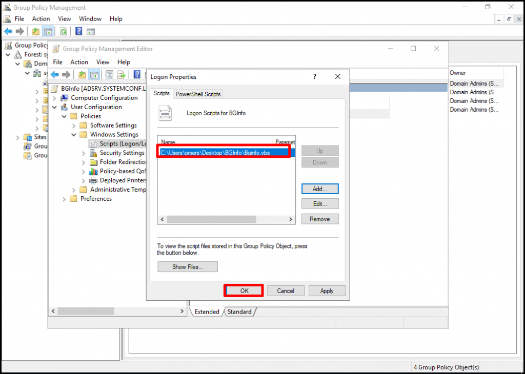 BGInfo Distribution with Domain Group Policy – SYSTEMCONF