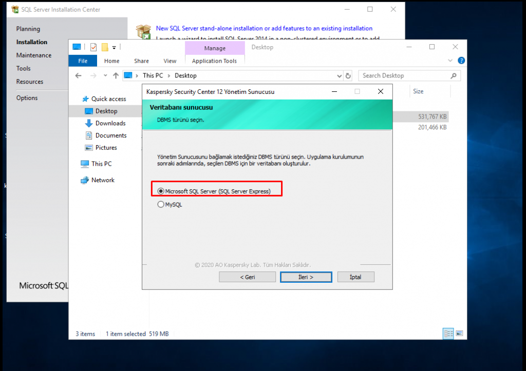 Kaspersky Security Center 12 and SQL Server 2014 Express Installation ...