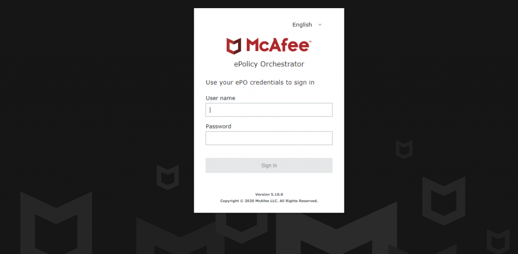 Mcafee ePO Login Screen “The Local Event Parser service is not running ...