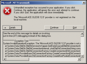 “Microsoft.ACE.OLEDB.12.0” Error and Solution – SYSTEMCONF