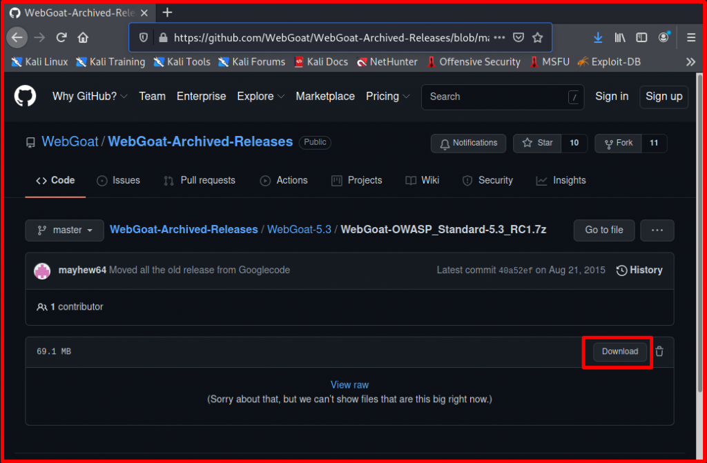 Installing WebGoat on Kali Linux – SYSTEMCONF