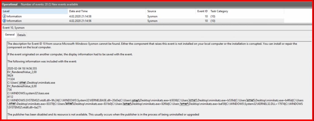 Detecting Mimikatz with the Sysmon Tool – SYSTEMCONF