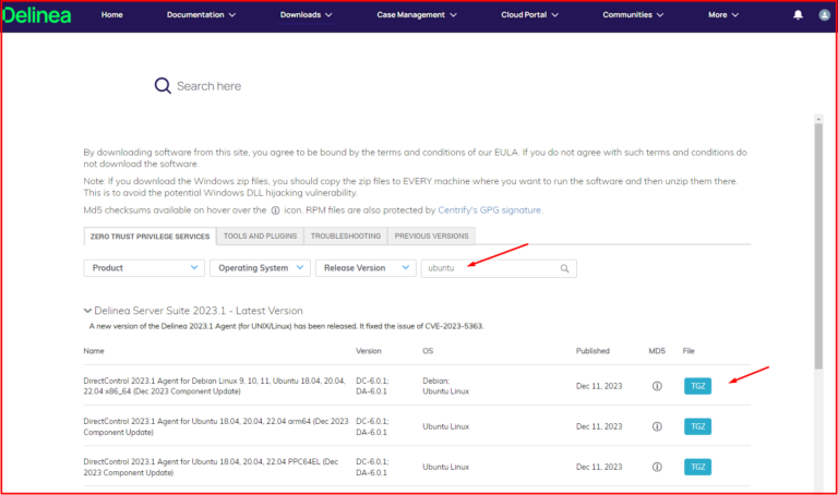 Downloading Centrify PAM Agent from “support.delinea.com” – SYSTEMCONF