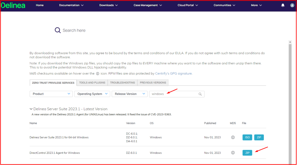Downloading Centrify PAM Agent from “support.delinea.com” – SYSTEMCONF